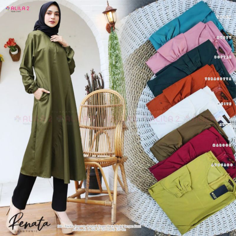 PUTIH Daily LONG Tunic MIDI DRESS RENATA POLOS ALILA JUMBO SUPER JUMBO ...