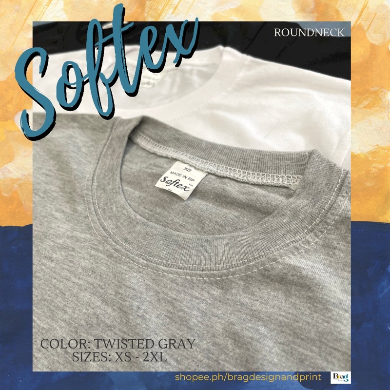 SOFTEX Gray | Plain Shirt Roundneck | Shopee Philippines