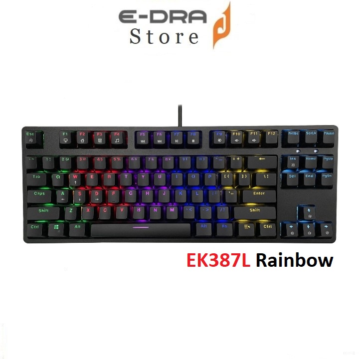 Edra EK387 RGB LED Gaming Mechanical Keyboard (Blue Brown /ed E-dra ...