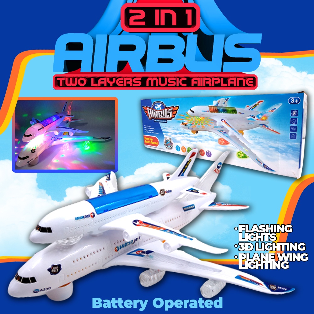 2022Twin Airplane Airbus Omni-Directional Model Airplane Electric Flash ...