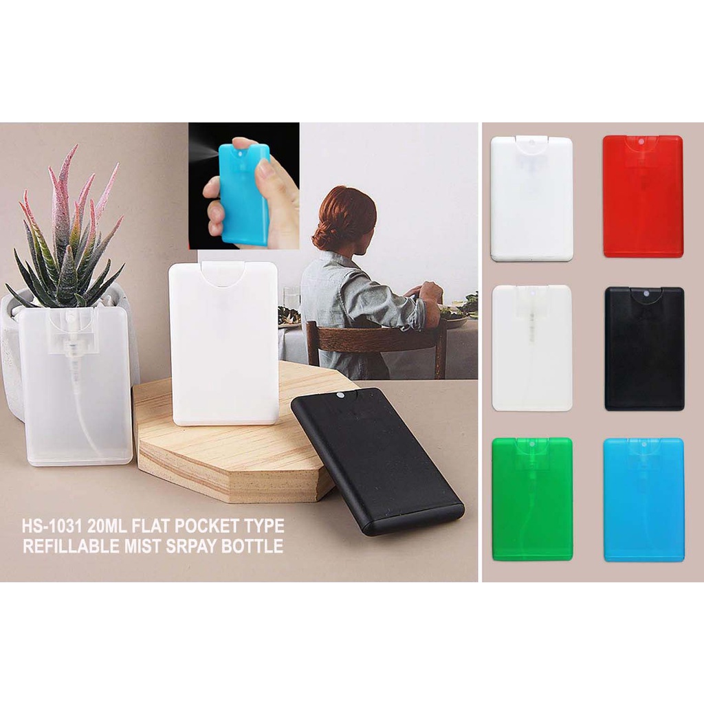 Pocket Card Type Alcohol Spray Bottle 20ml HS-1031 (w/ Optional funnel ...