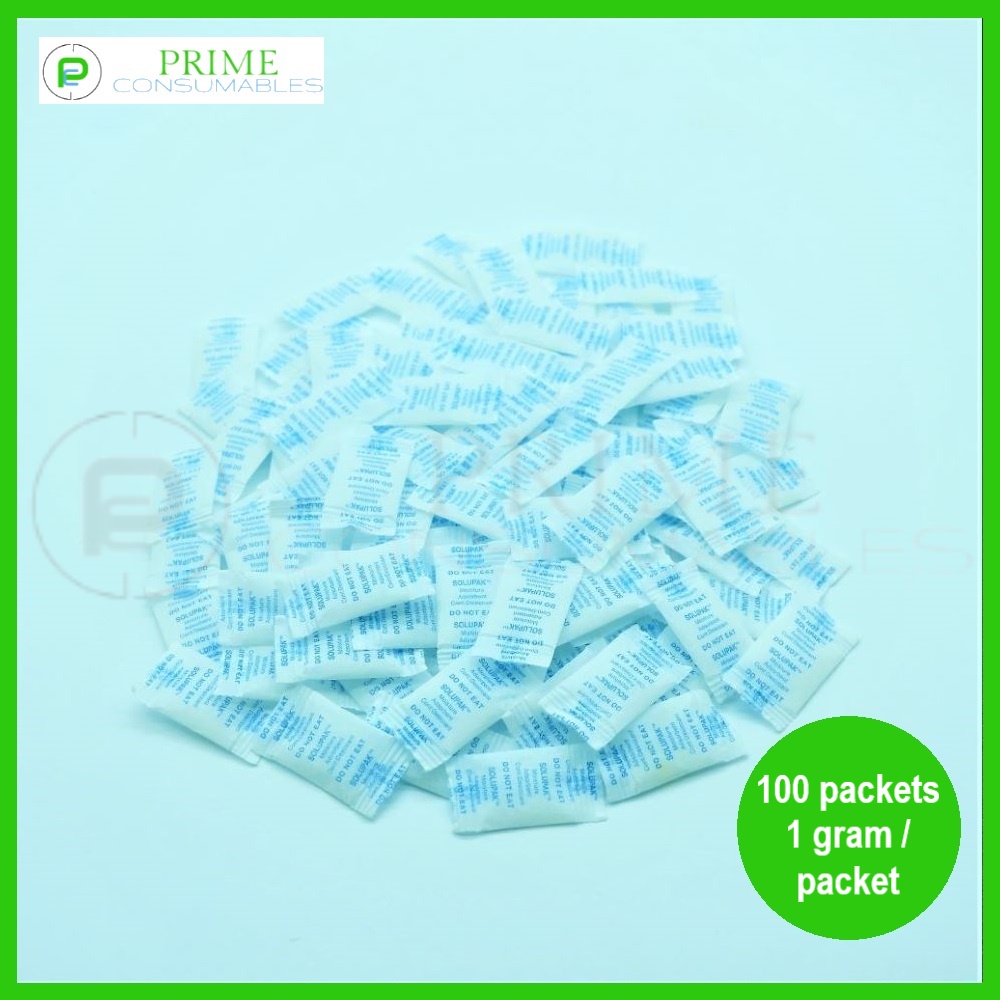 100packs 1gram Solupak Silica Gel Desiccant Pack Moisture Absorber ...