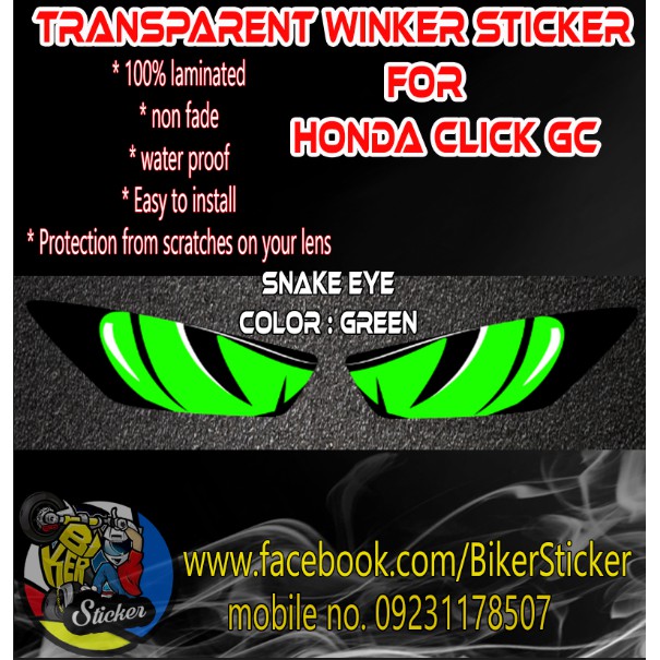 HONDA CLICK GC/V2 TRANSPARENT WINKER STICKER ( PAIR ) VISIT OUR SHOT ...