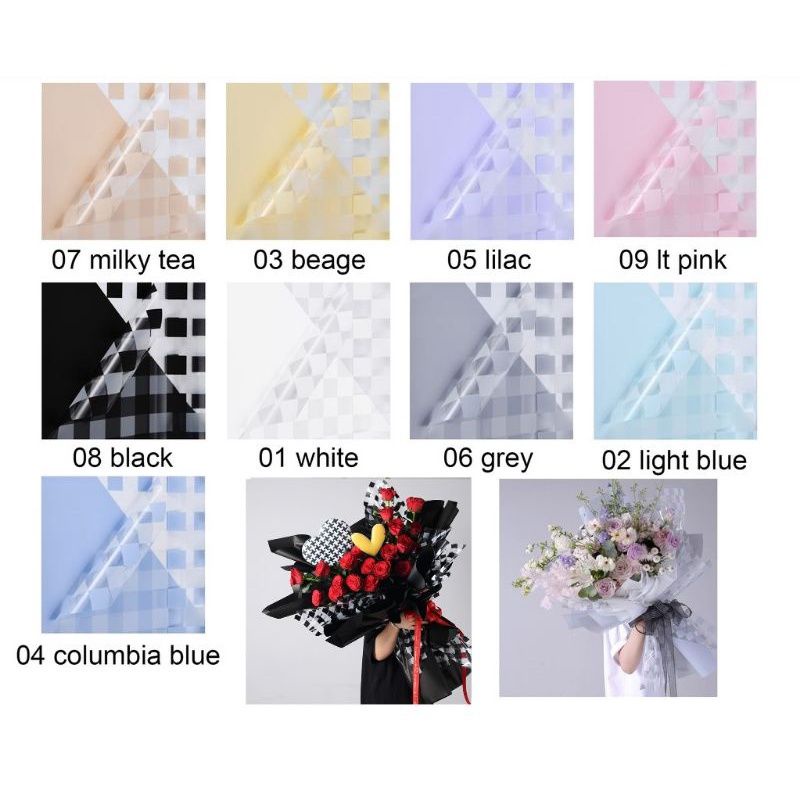 (1Pcs) Flower wrapping paper RUBIK CELLOPHANE Florist paper Flower ...