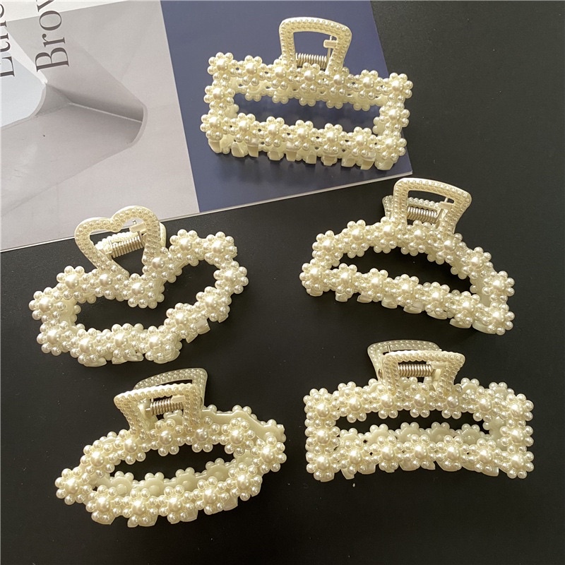 (12pcs) 11CM Pearl Hair Clip Hair Claw Elegant Hair Clam Hair Fashion ...