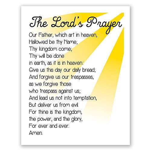 Lords Prayer Wall Art Christian Decor Bible Verse Print Sunday School ...