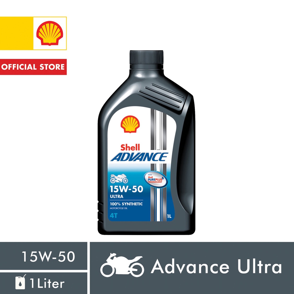 Shell Advance Ultra 15W-50 (1Liter) - Fully Synthetic Oil with PurePlus ...