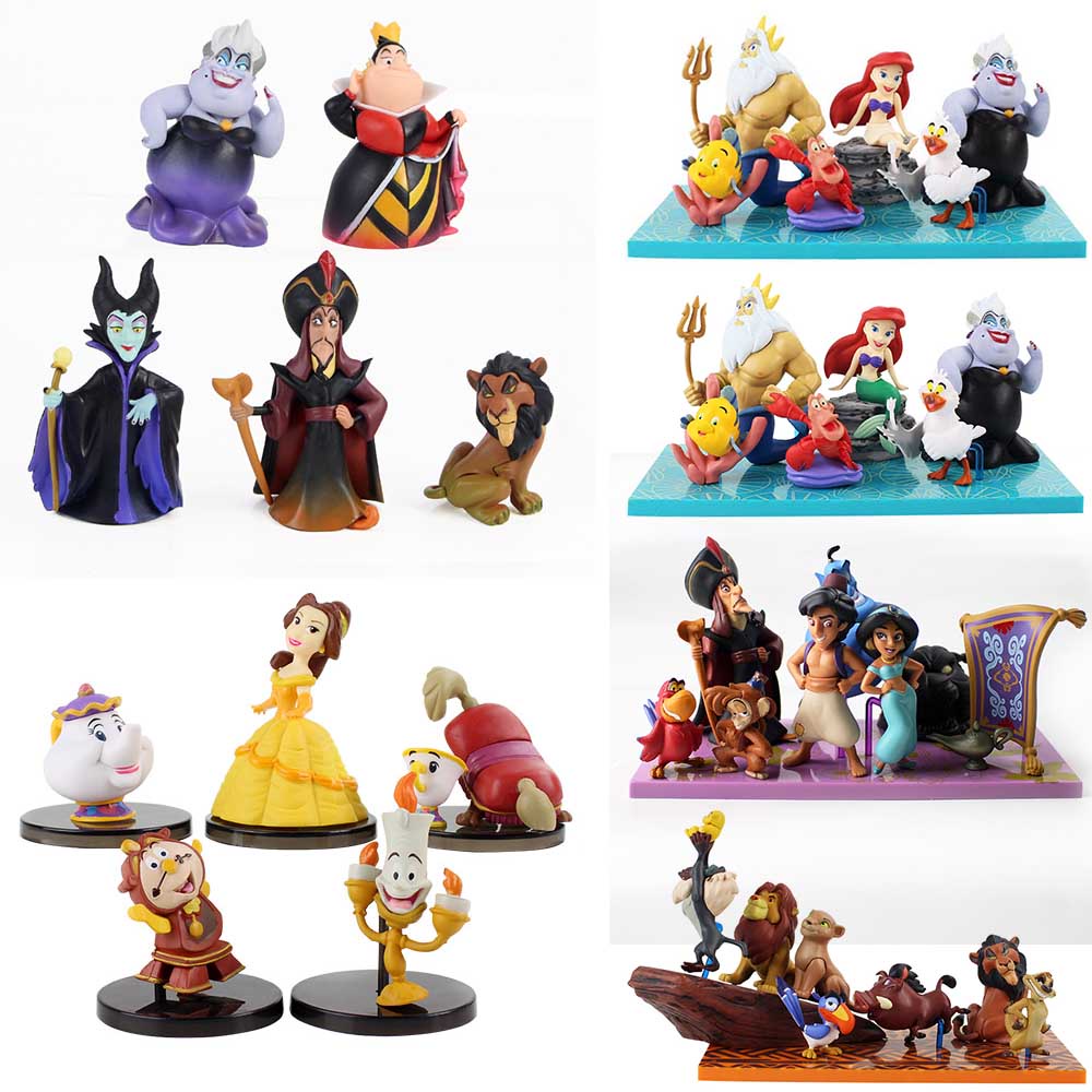 Princess Mermaid Jasmine Belle Queen Lion King Monkey Bird Fish Aladdin ...