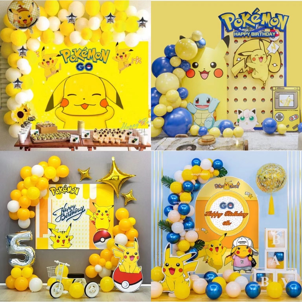 67pcs/set Pokemon Pikachu Theme Happy Birthday Party Decorations Banner ...