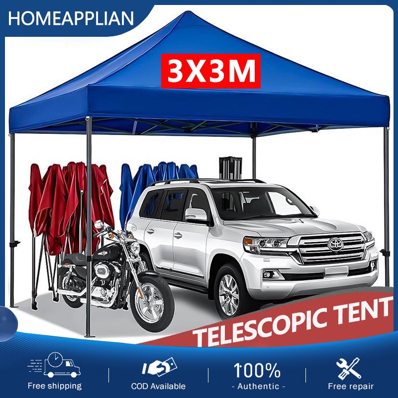 #COD 3x3 tent Retractable Tent Complete Set black post Waterproof Big ...