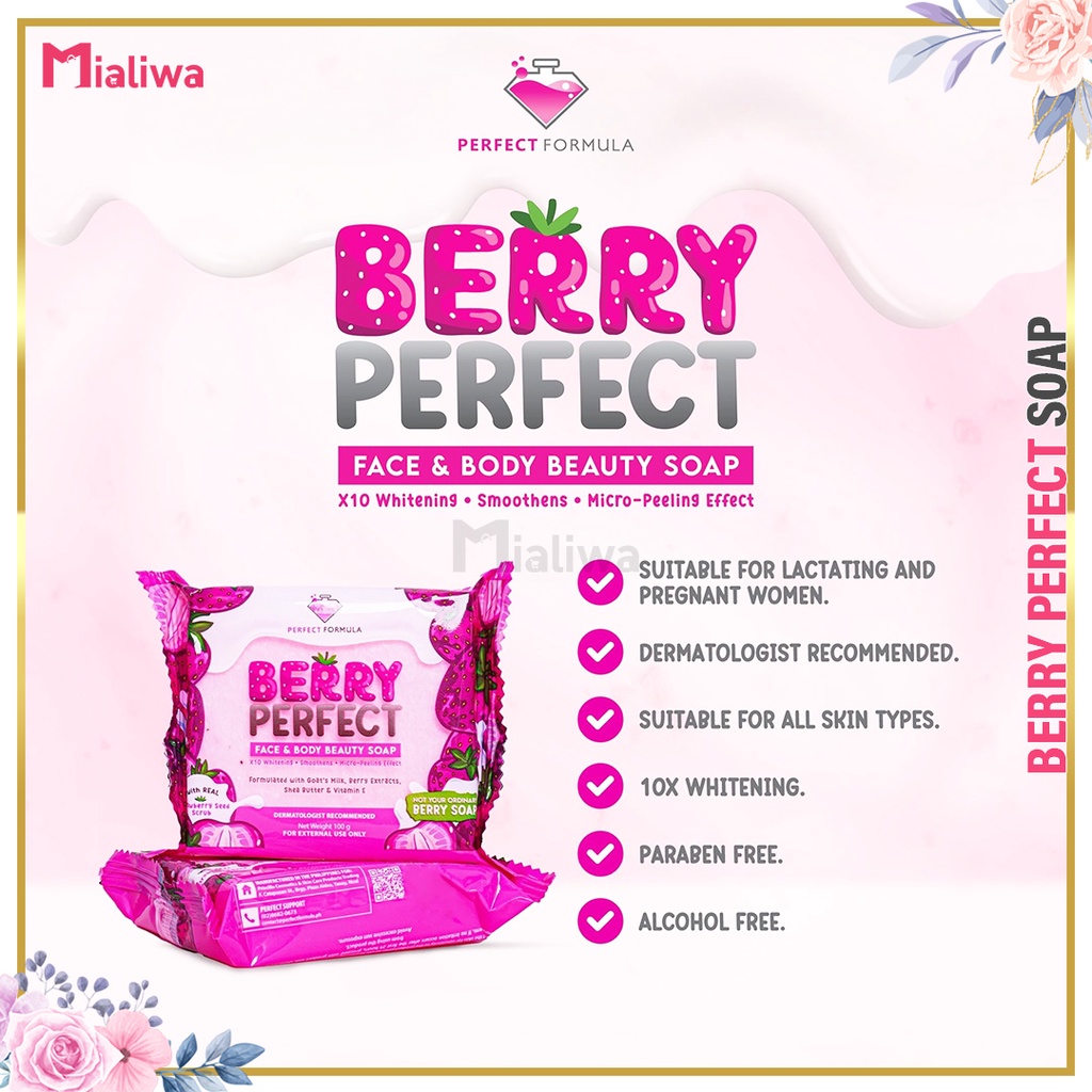 Berry Perfect Face & Body Beauty Soap Pampaputi, Vitamin E, Niacinamide ...