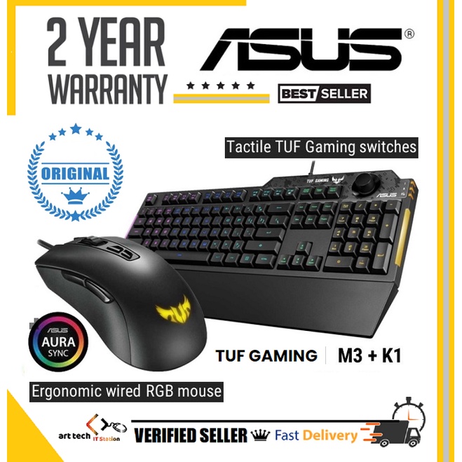 ASUS GAMING KB TUF K1 RGB KEYBOARD + M3 GAMING MOUSE ( LIMITED BUNDLE ...