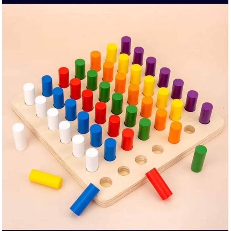 Wooden Pegs Pegboard Fine Motor Skills | Shopee Philippines