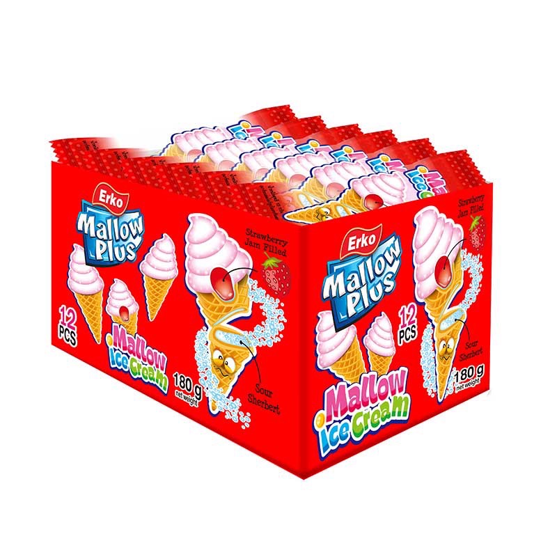 Erko Mallow Plus Ice Cream Jam Filling Strawberry Flavor 180g. | Shopee ...