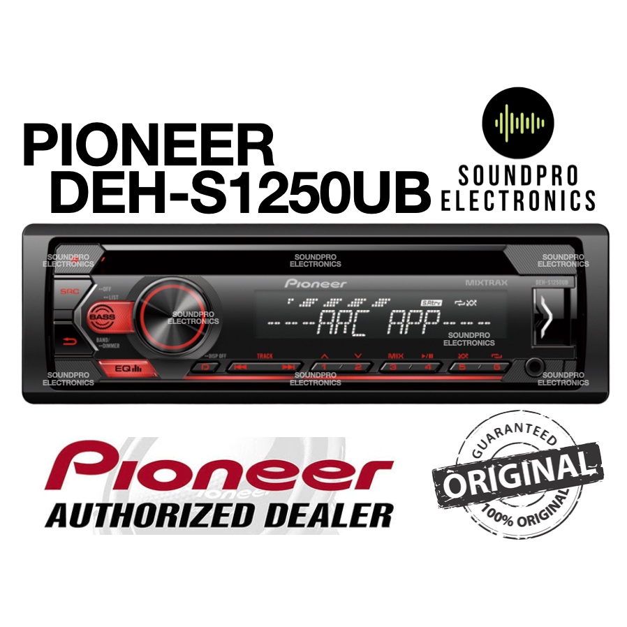 2021 Model Pioneer DEH-S1250UB Car Stereo 100% Original with 1 year service warranty | Shopee ...