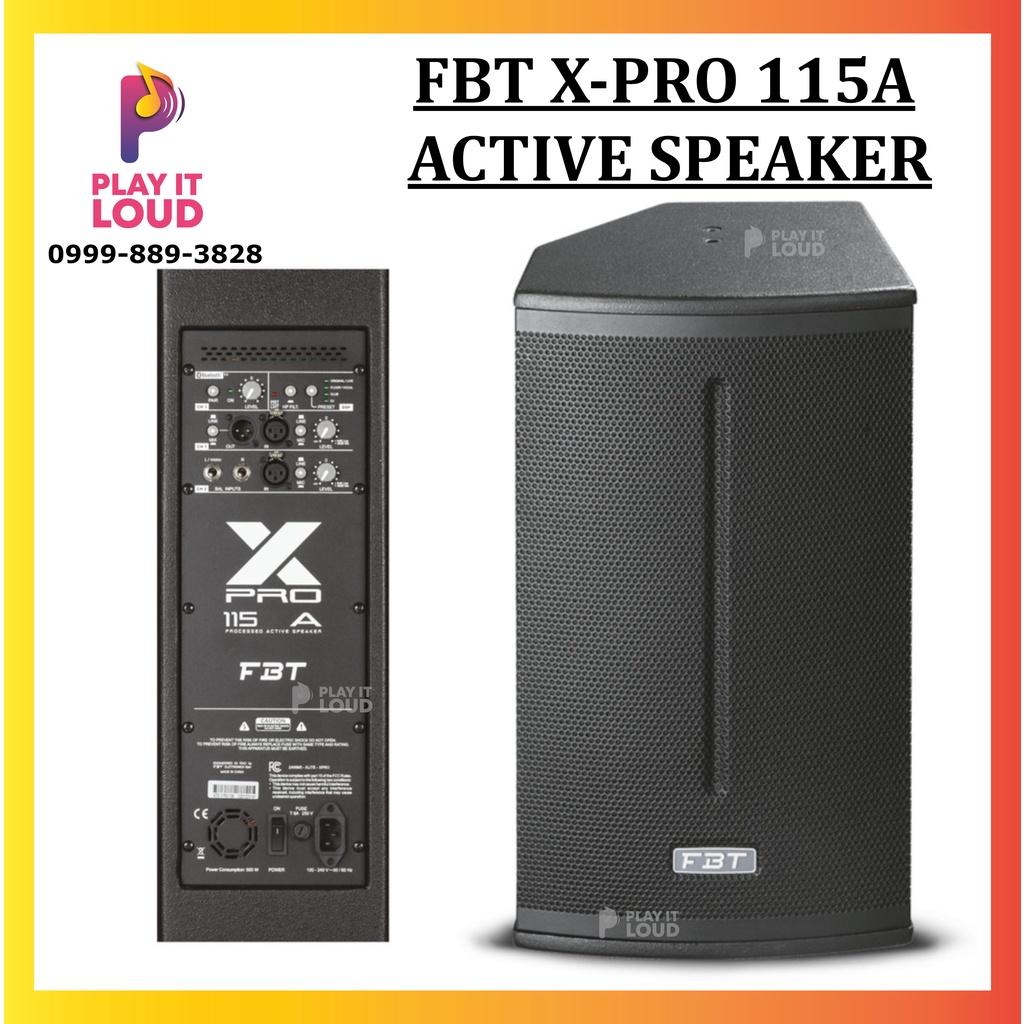 FBT X-PRO 115A 2-Way BI-AMPLIFIED 15" ACTIVE SPEAKER 1200/300 Watts ...