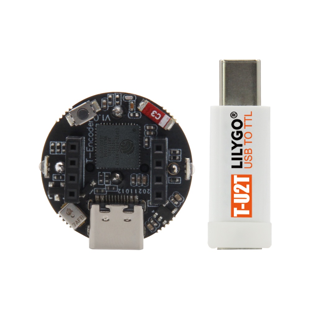 LILYGO® TTGO T-ENCODER ESP32 RGB LED Ring Encoder Supports T-U2T Downloader ESP32 Nodemcu WiFi ...