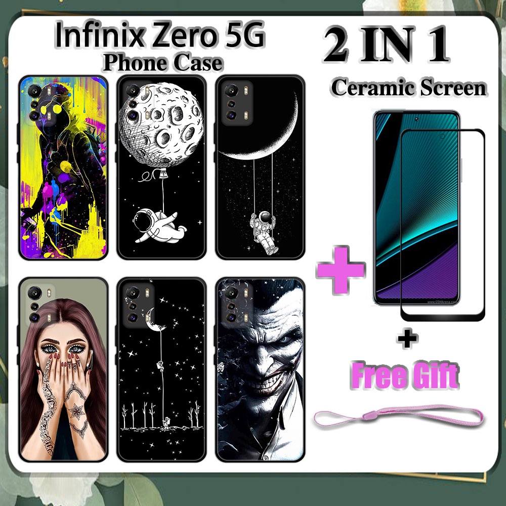 2 IN 1 Infinix Zero 5G Phone Case with Tempered Glass Ceramic Protector ...