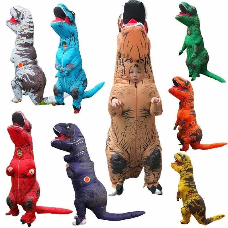 Inflatable Dinosaur Adult Head Cover Costume T Rex Kids Dress Outfit ...
