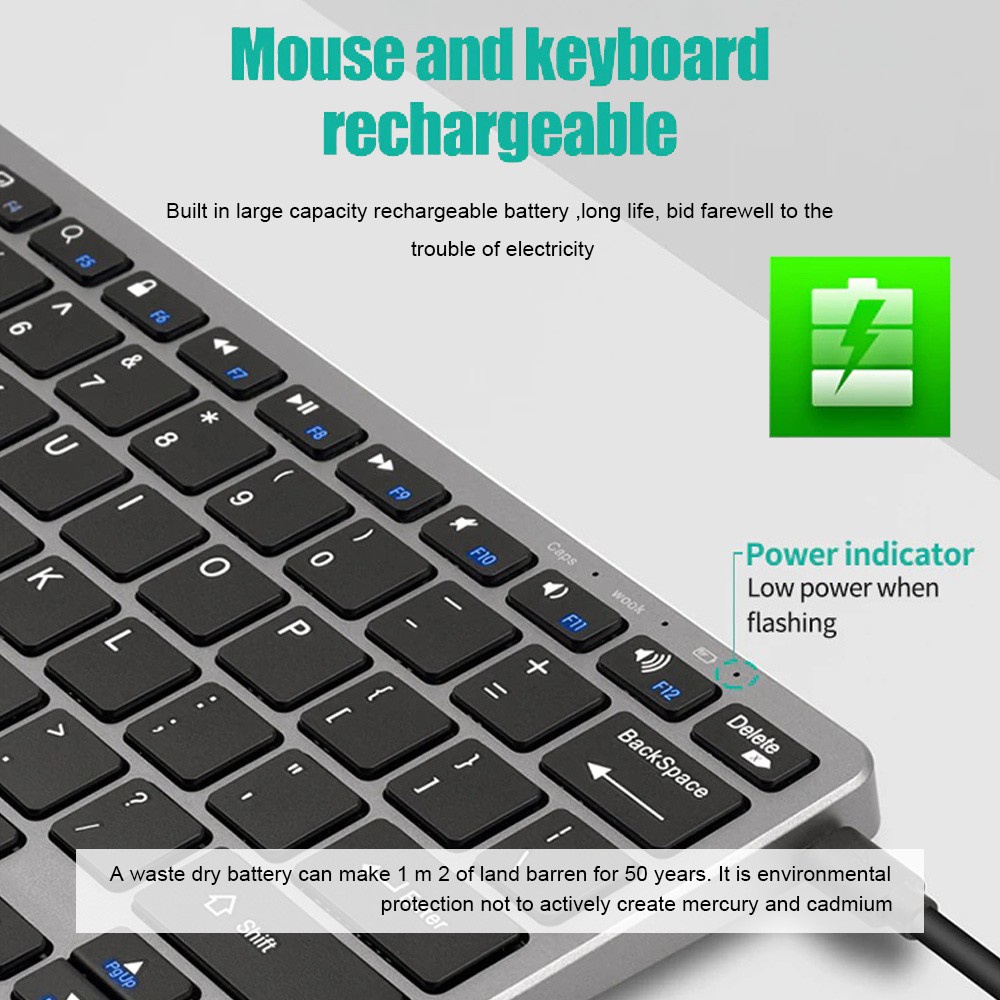 Goojodoq Wireless Bluetooth Keyboard and Mouse for Laptop keyboard for ...