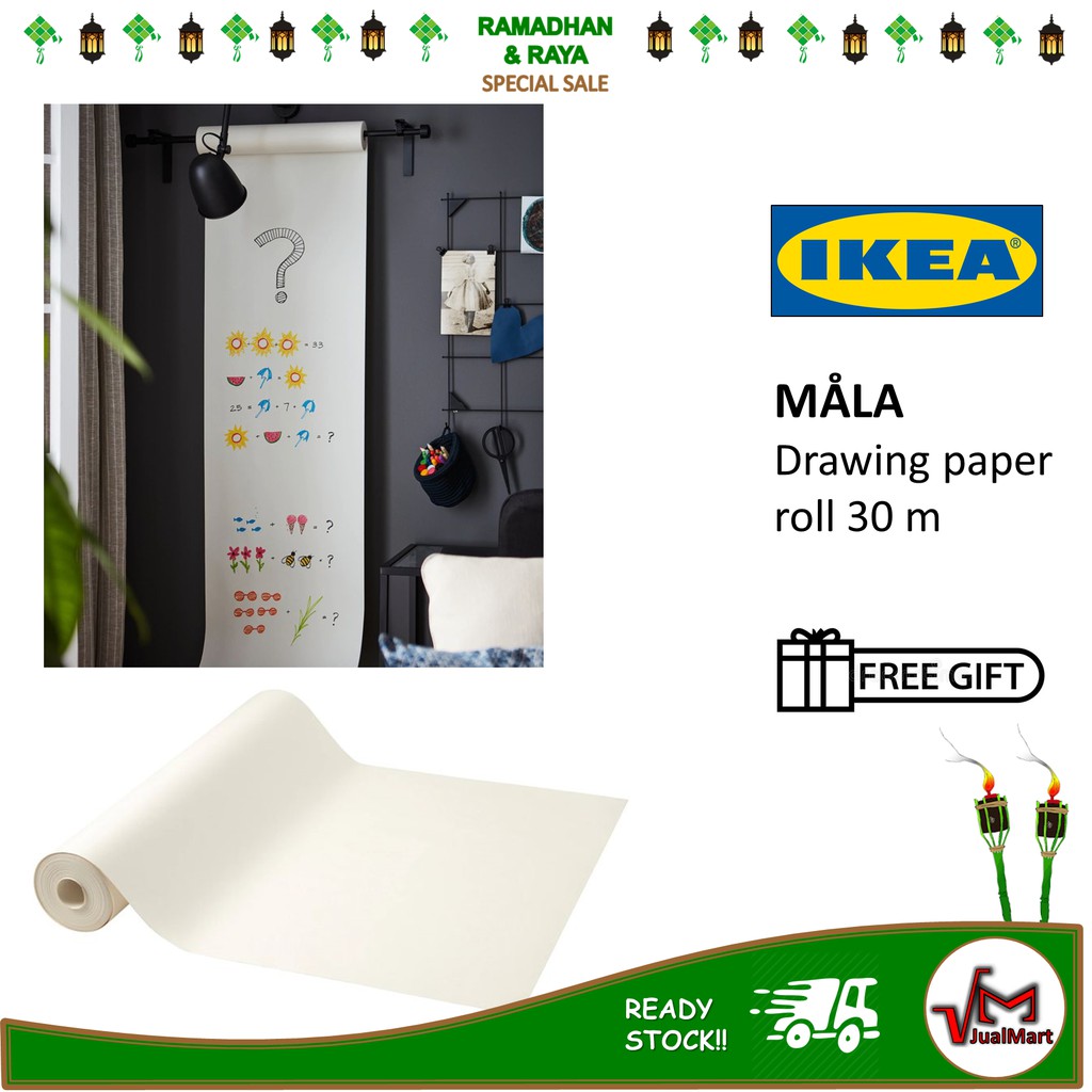 MALA Drawing Paper Roll white color , 30m coloring painting art kids ...