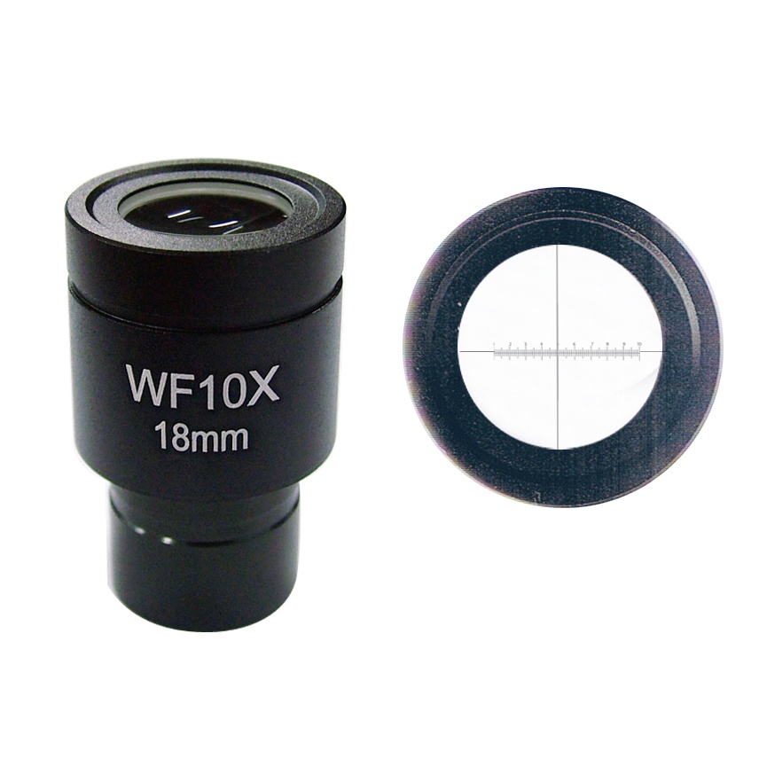 Eye Lens WF10x/18 mm. With Scale For Microscope (Ocular Micrometer ...