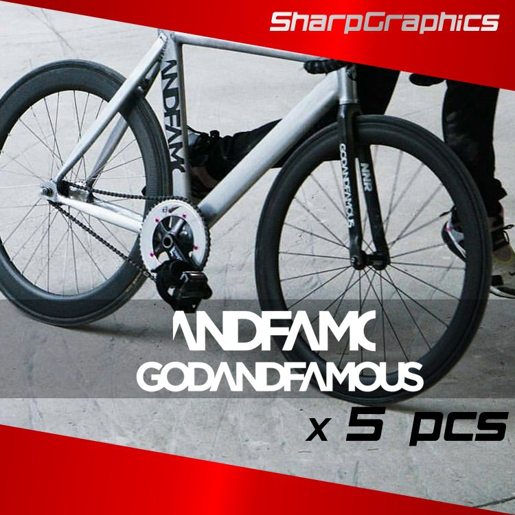 STICKER DECAL ONLY GODANDFAMOUS GOD AND FAMOUS BIKE FRAME BRAND ...