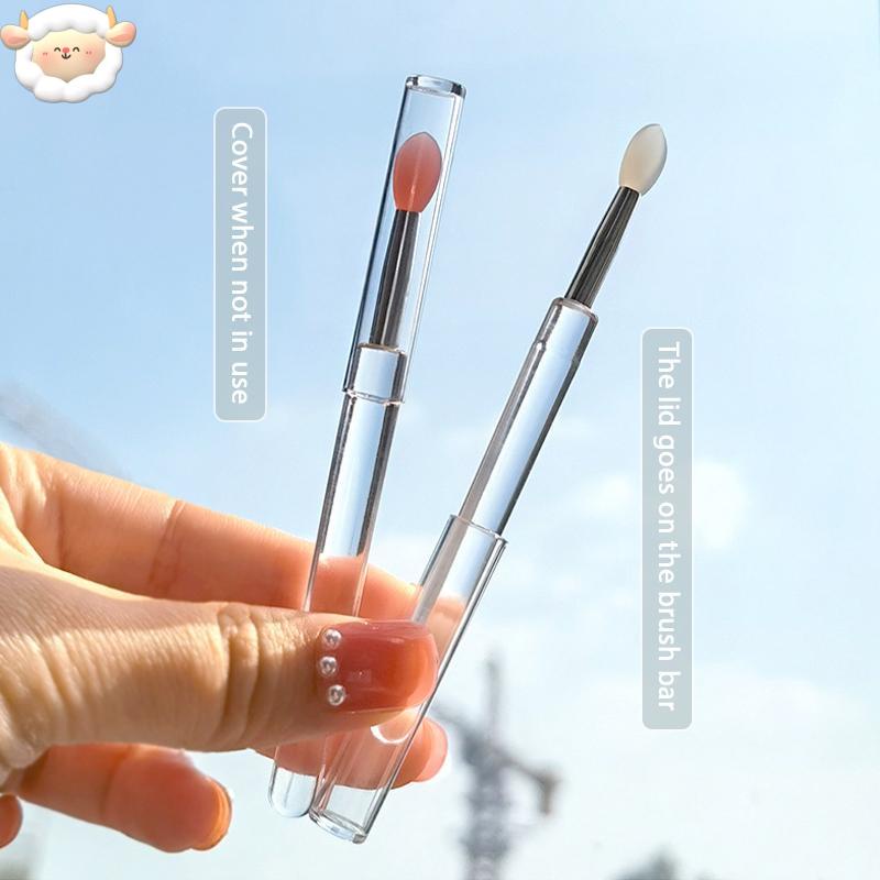 With Cover Silicone Lip Brush Portable Smear Lip Mask Sequin Lipstick ...
