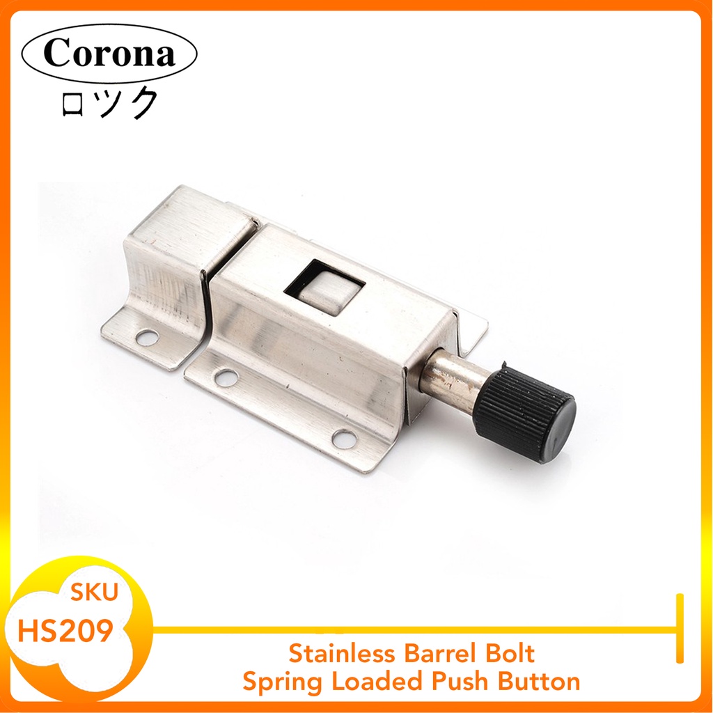 Stainless Barrel Bolt Spring Loaded Push Button | Shopee Philippines