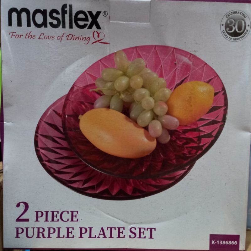 Masflex (Q80) 2 PIECES 10" Purple Plate Set | Shopee Philippines