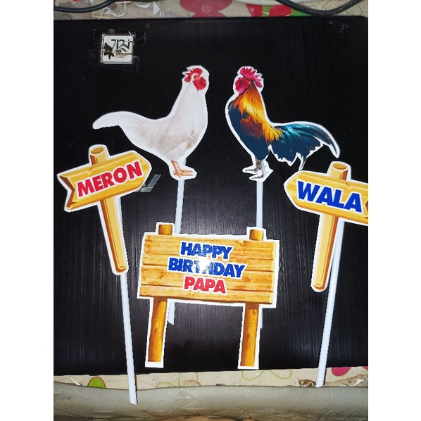 customized photo Printed manok Meron Wala themed cake toppers | Shopee ...
