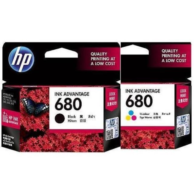 HP ink 680 Black and Tri- color Original Ink Advantage Cartridge ...