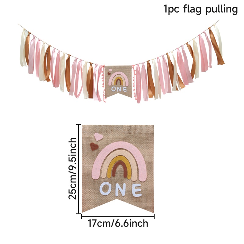 Bohemian Rainbow One Style Kids birthday banner Backdrop Birthday Party ...