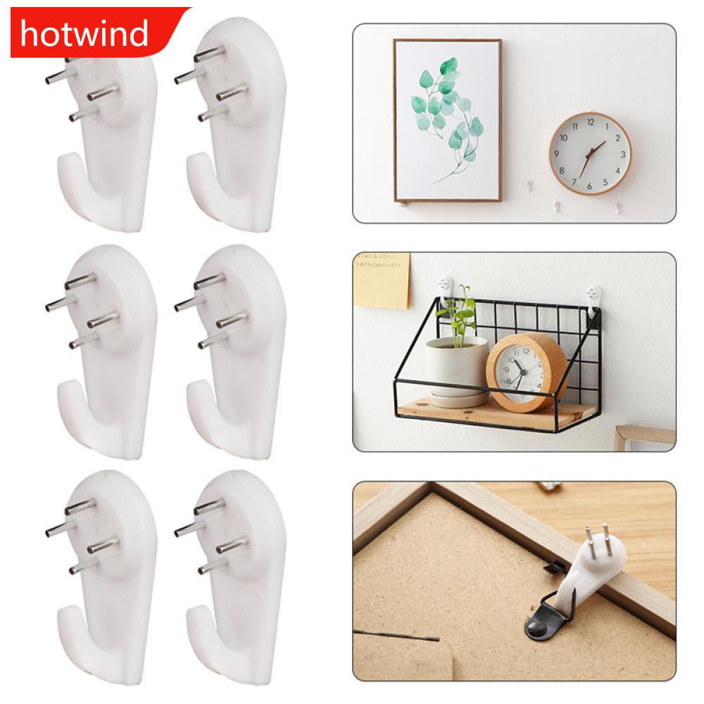 HW 20pcs/set Photo Frame Hanging Hooks White Painting Hook Plastic ...