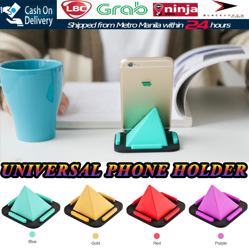 Mobile Phone Holder Phone Pyramid Phone Stand Non-Slip Pad | Shopee ...