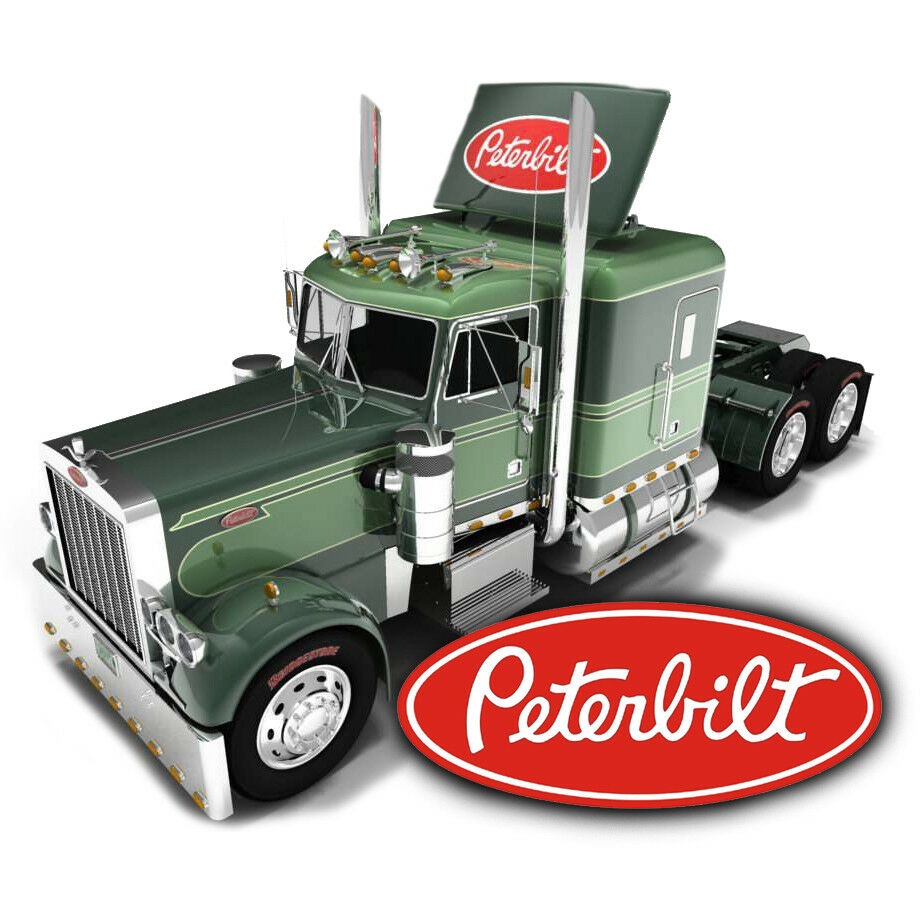 PETERBILT GREEN SEMI TRUCK STICKER DECAL GARAGE LABEL MAN CAVE TOOLBOX ...