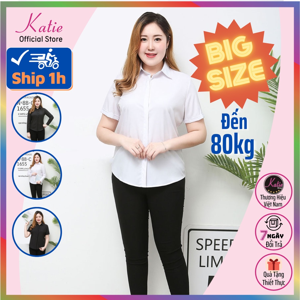 Women's Shirt Big Size White KATIE Black Somi Shirt Cool Cotton Wrinkle ...
