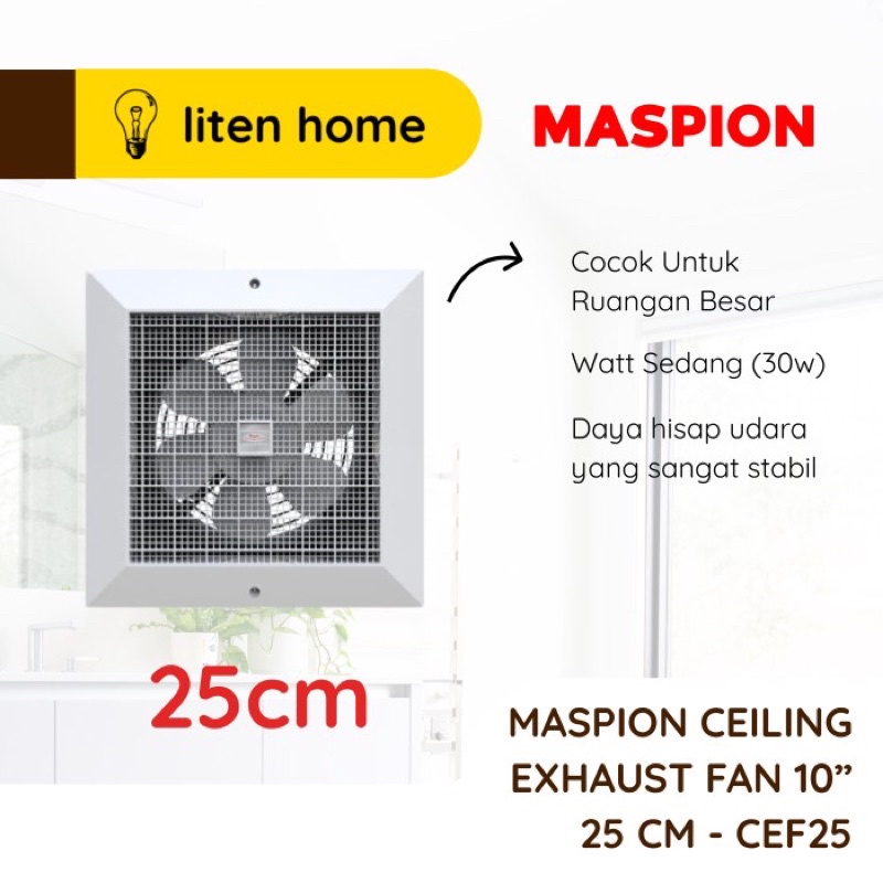 PUTIH Maspion CEF25 CEF 25 Ceiling Exhaust Fan / Bathroom Bedroom ...