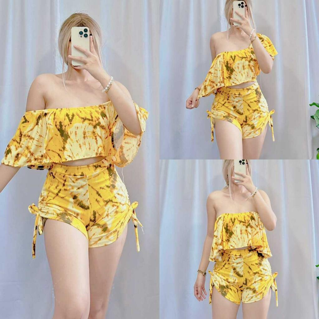 Trendy Two Way Off shoulder Terno Summer Outfit Knit Fabric | Shopee ...