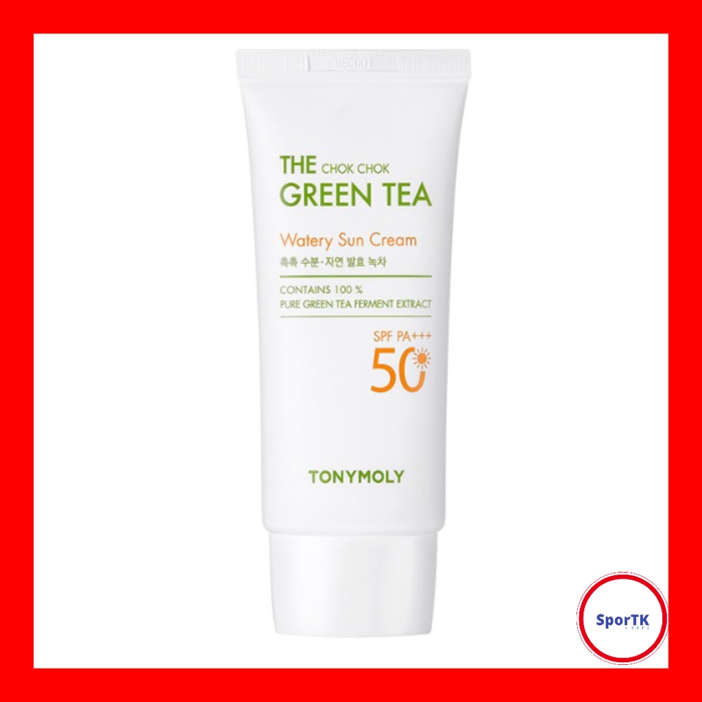 TONYMOLY Sunscreen The Chok Chok Green Tea Watery Sun Cream 50ml SPF 50+ | Shopee Philippines