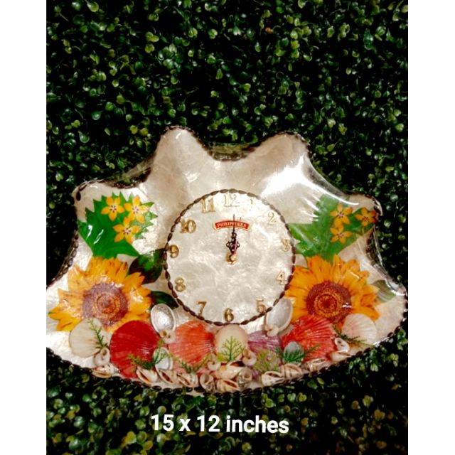 Capiz shell clock 15 x 12 inches | Shopee Philippines