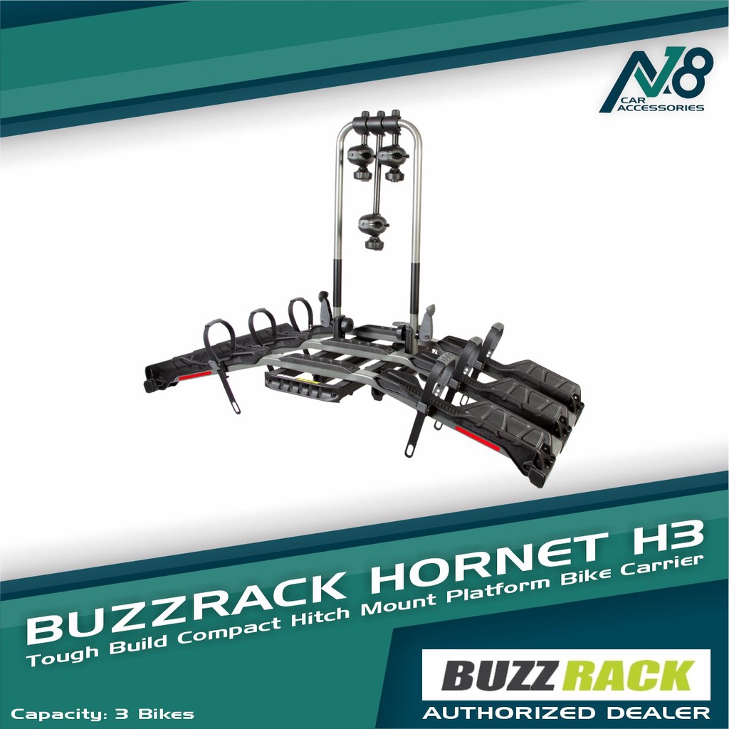 Buzzrack Bike Rack Hornet H3 Compact Tow ball hitch Platform 3 Bike ...
