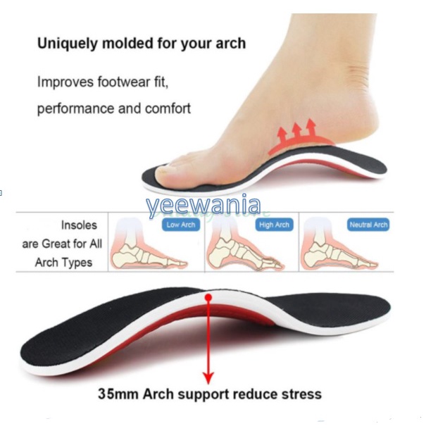 3D Bio-Mechanics Orthopaedic Arch Support Shoe Insole Flat Foot Premium ...