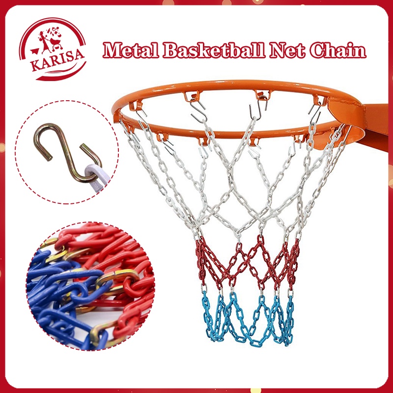 Upgraded Metal Basketball Net Heavy Duty Standard Basketball Net Chain ...