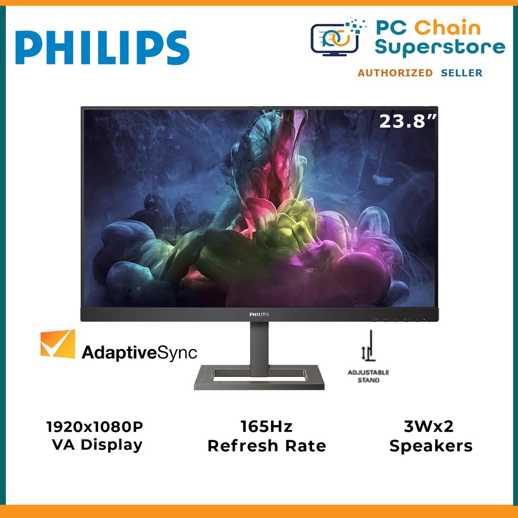 Philips 242E1GAEZ Gaming Monitor - 24" Full HD VA | 125.9% SRGB | 165Hz ...