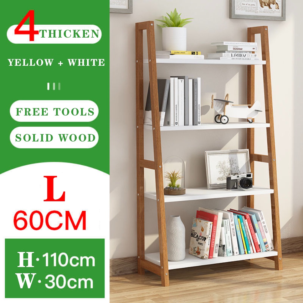 trapezoidal shelf solid wood bookshelf flower stand floor-to-ceiling ...