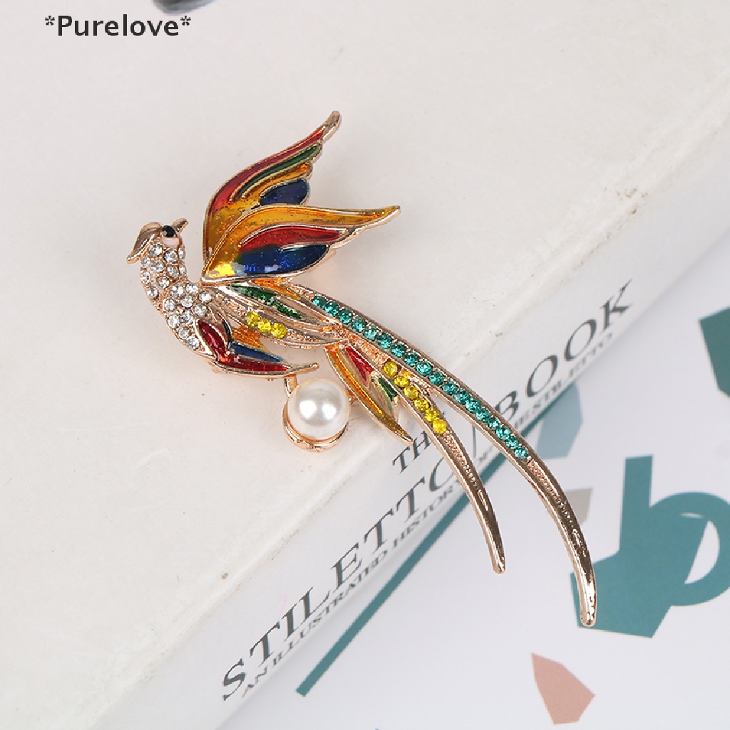 Purelove> Crystal Phoenix Bird Brooches For Women Enamel Flying Beauty ...