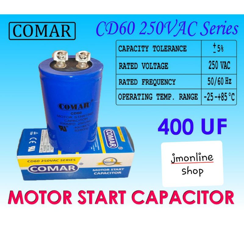 STARTING CAPACITOR 400 UF and 500uf 250VAC, for heat pumps ,water pumps ...