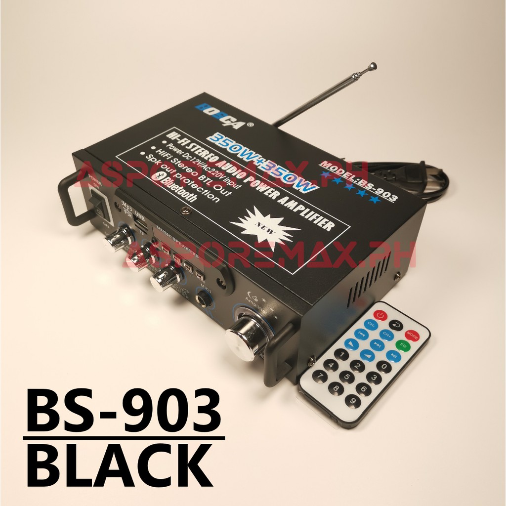 BOSCA Amplifier with Bluetooth USB/SD FM Stereo Audio POWER Amplifier ...