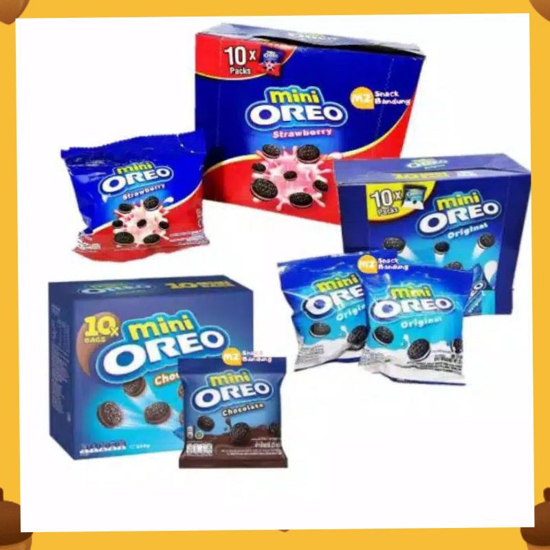 Oreo Mini Box Vanilla, Chocolate, Strawberry Flavor @ 32 gr contains 10 ...